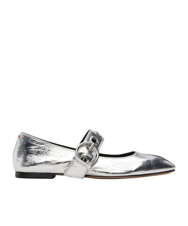 AeydĒ Uma Eyelet Ballet Flats - Silver