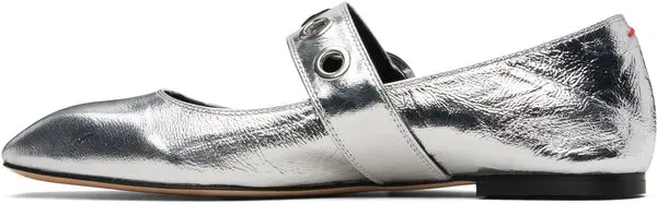 AeydĒ Uma Eyelet Ballet Flats - Silver