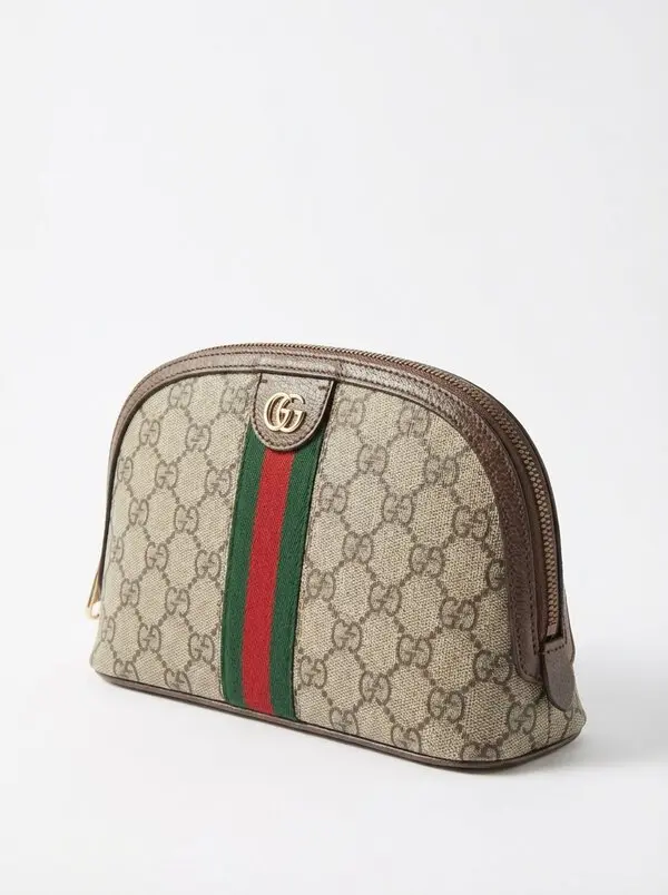 Gucci Ophidia Small Cosmetic Case - Beige And Dark Brown
