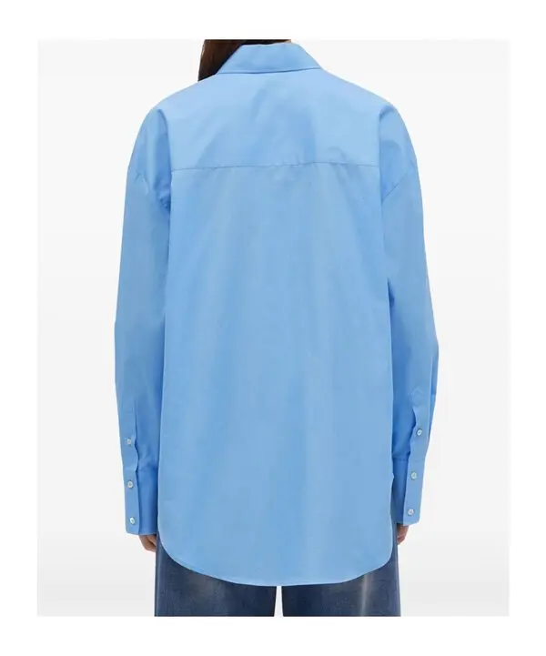 MSGM Floral Applique Long Sleeve Shirt