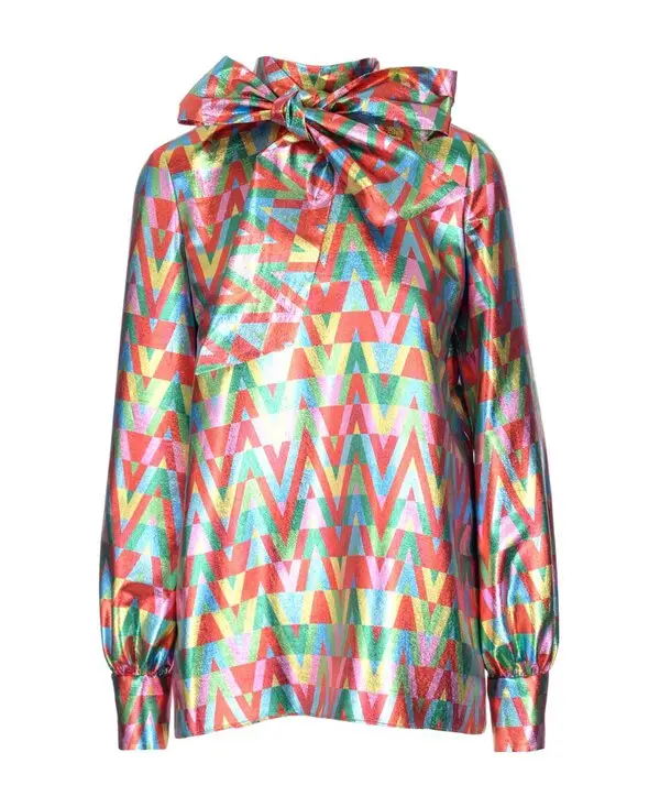 Valentino Garavani Printed Bow Neck Blouse