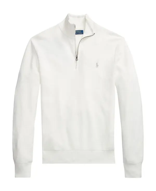 Polo Ralph Lauren Zip-up Jumper With Iconic Pony Pattern - White