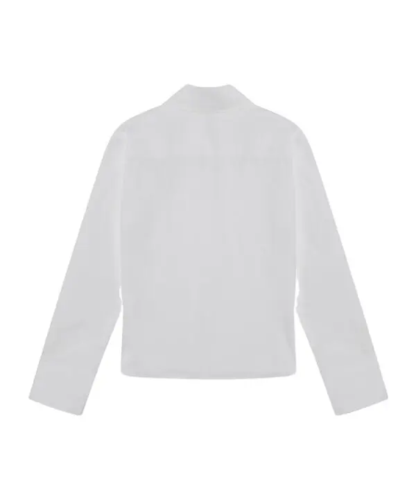 Attico Asymmetrical Button Shirt With Pleated Waist And V-neck - White