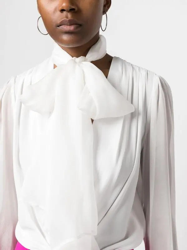 Pinko Long-sleeve V-neck Bodysuit With Ruffled Cuffs