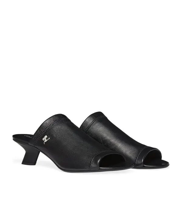 COURREGES Wet Stretch Mules - Black