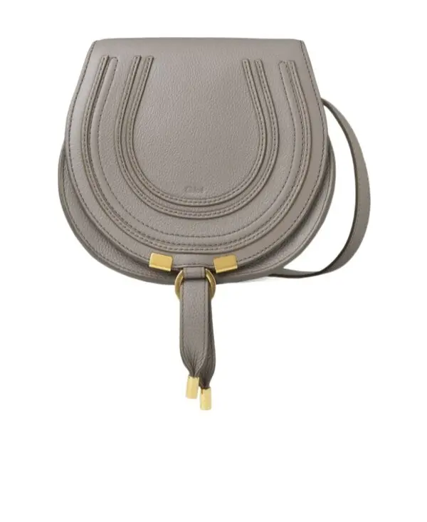 Chloé Marcie Foldover Small Saddle Bag - Gray