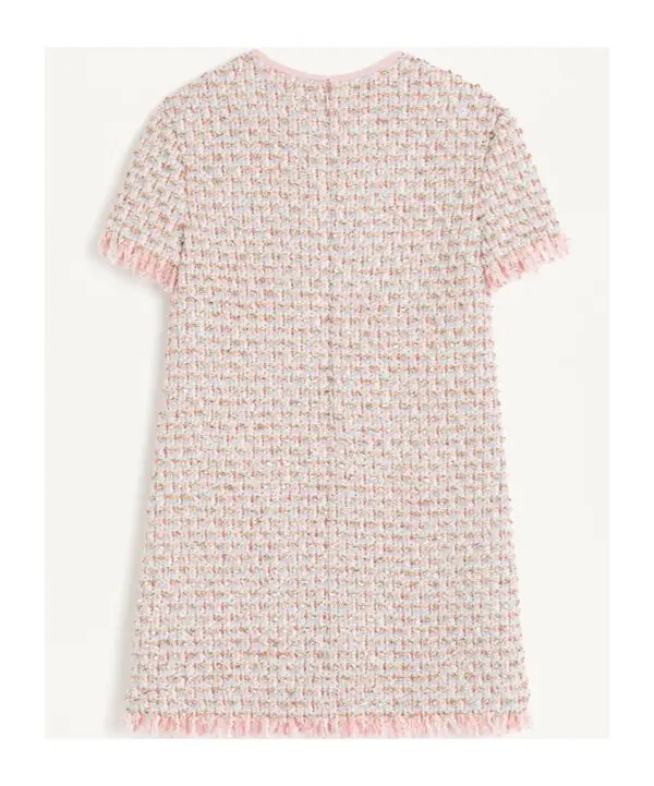 Valentino Garavani Embellished Fringed Edge Ribbon Tweed Dress