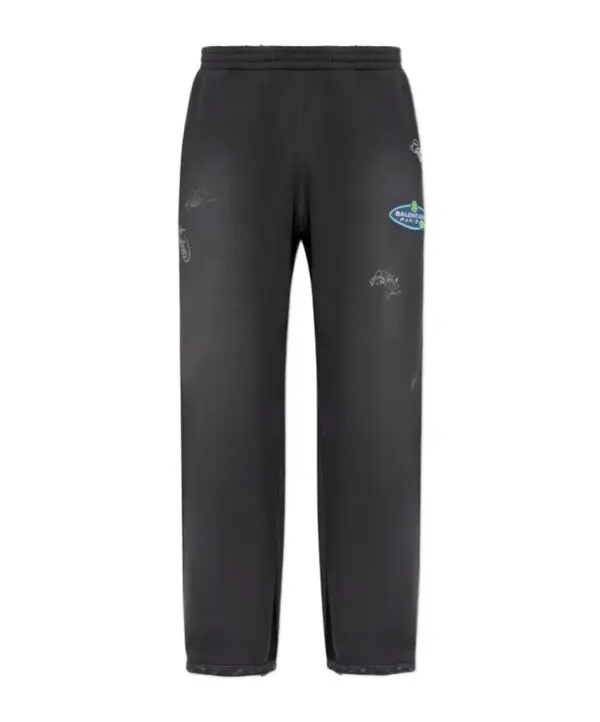 Balenciaga Logo Patch Baggy Sweatpants