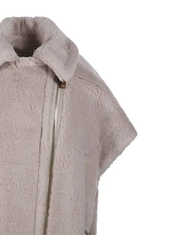 Max Mara Short Sleeved Zip-up Coat - Nude