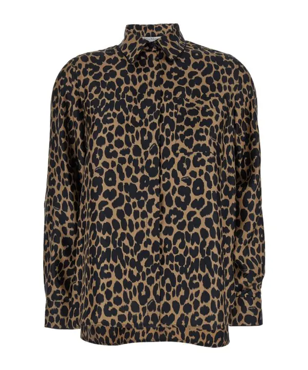 Max Mara Leopard Print Long-sleeve Button-up Shirt