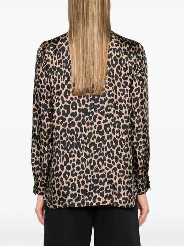 Max Mara Leopard Print Long-sleeve Button-up Shirt