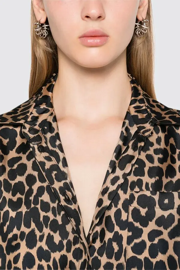 Max Mara Leopard Print Long-sleeve Button-up Shirt