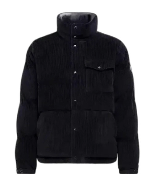 Moncler Serrant Padded Jacket With Stand Collar And Zip Fastening - Black