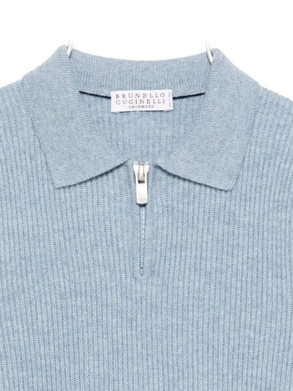 Brunello Cucinelli Ribbed Zip-up Top
