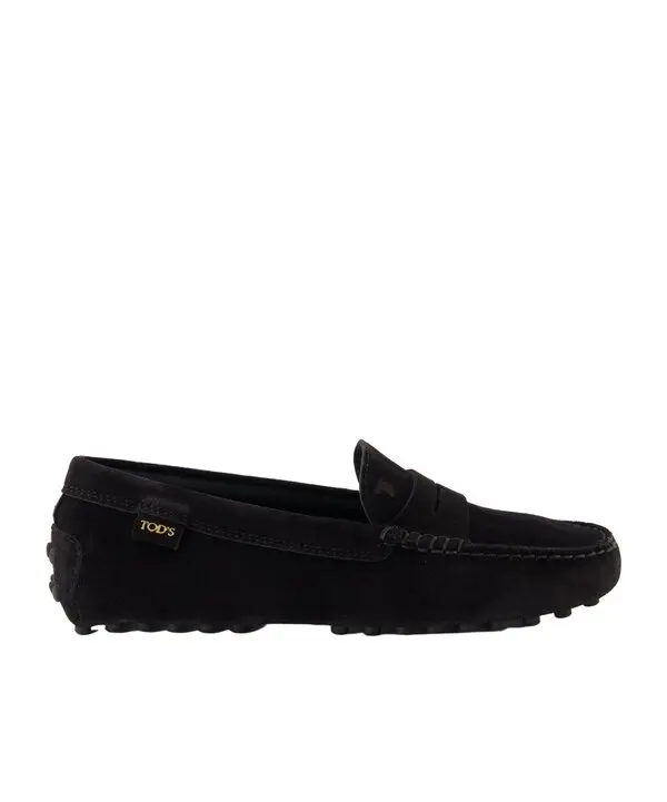 TOD'S Gommino Suede Loafers - Black