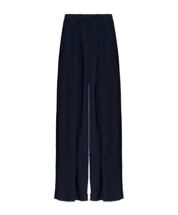 Victoria Beckham Pleated Trousers - Navy Blue