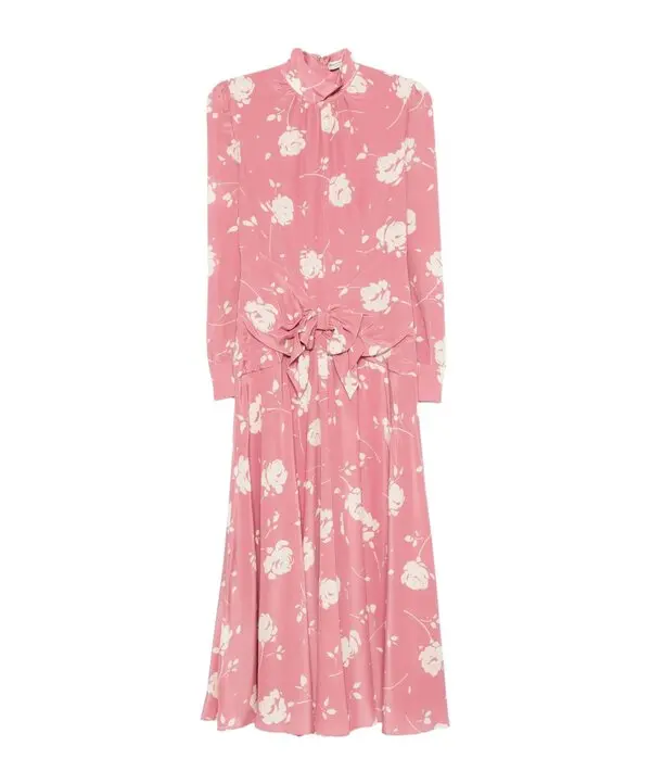 Alessandra Rich Floral Print Long Sleeve Dress