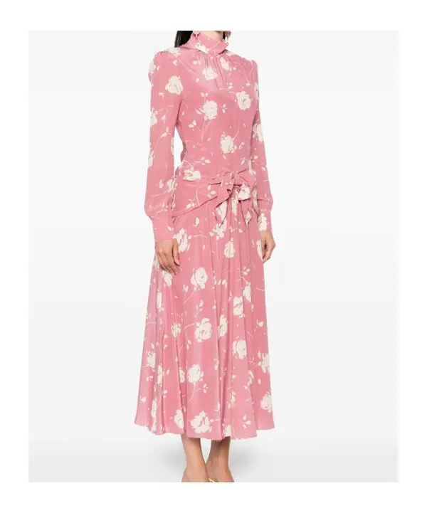 Alessandra Rich Floral Print Long Sleeve Dress