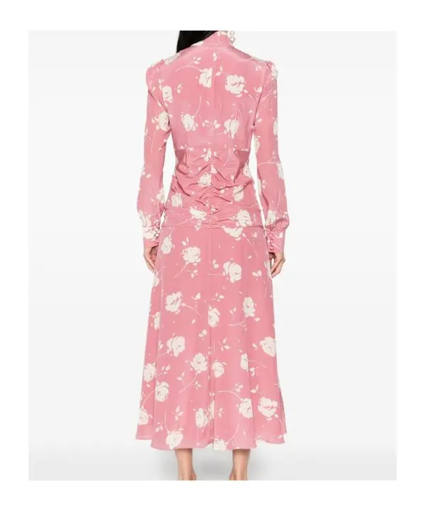 Alessandra Rich Floral Print Long Sleeve Dress