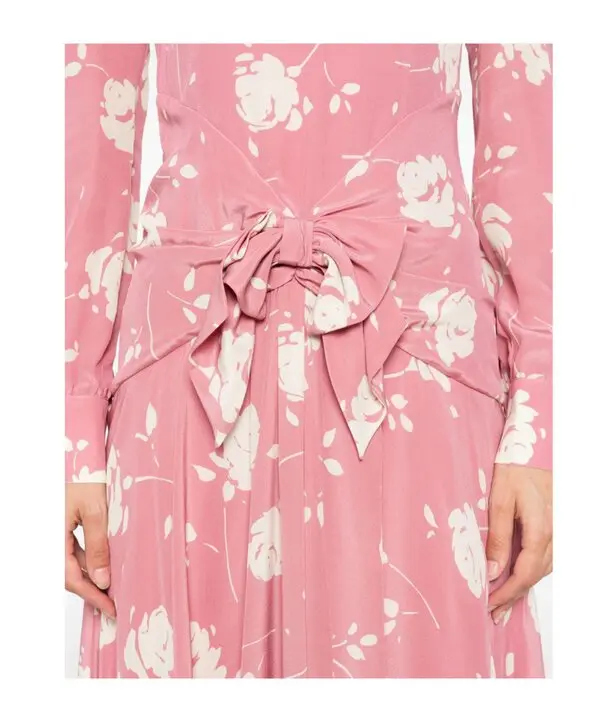Alessandra Rich Floral Print Long Sleeve Dress