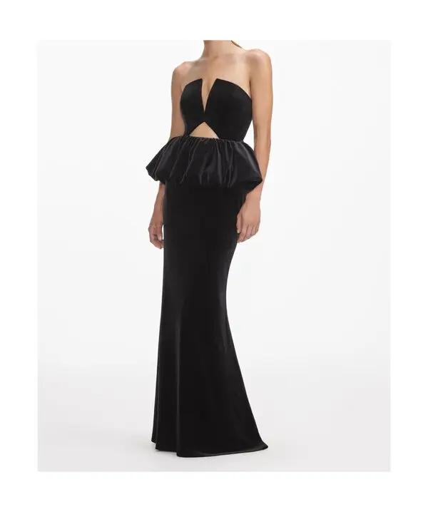 SELF-PORTRAIT Flared Sleeveless Maxi Dress