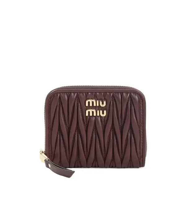 Miu Miu Matelassé Coin Purse - Deep Red