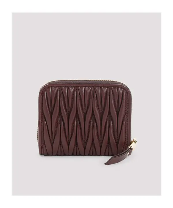 Miu Miu Matelassé Coin Purse - Deep Red