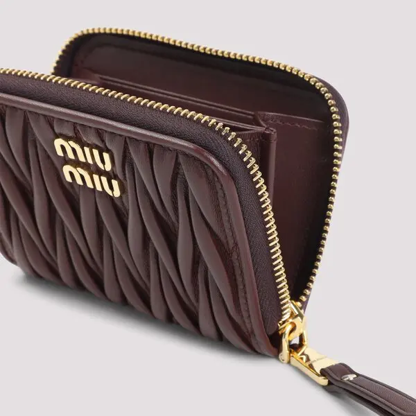 Miu Miu Matelassé Coin Purse - Deep Red
