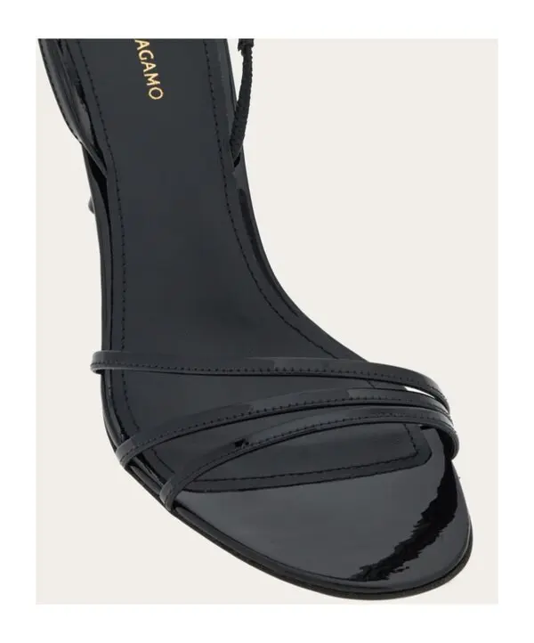 FERRAGAMO Cable-link Chain Open-toe Sandals - Black