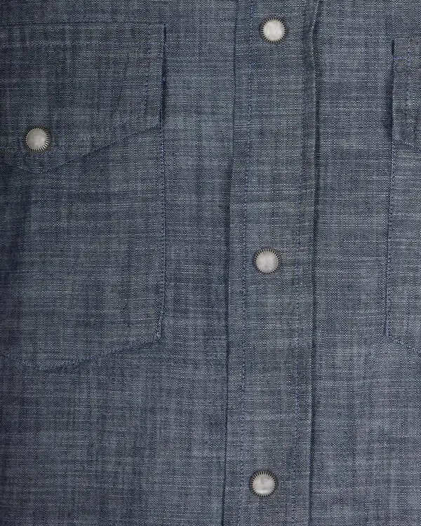 Eleventy Jewel Button Denim Shirt - Gray