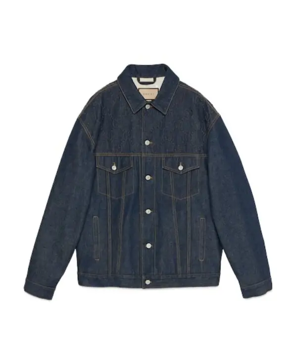 Gucci Collared Button-up Denim Jacket