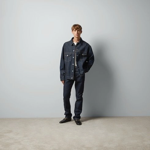 Gucci Collared Button-up Denim Jacket