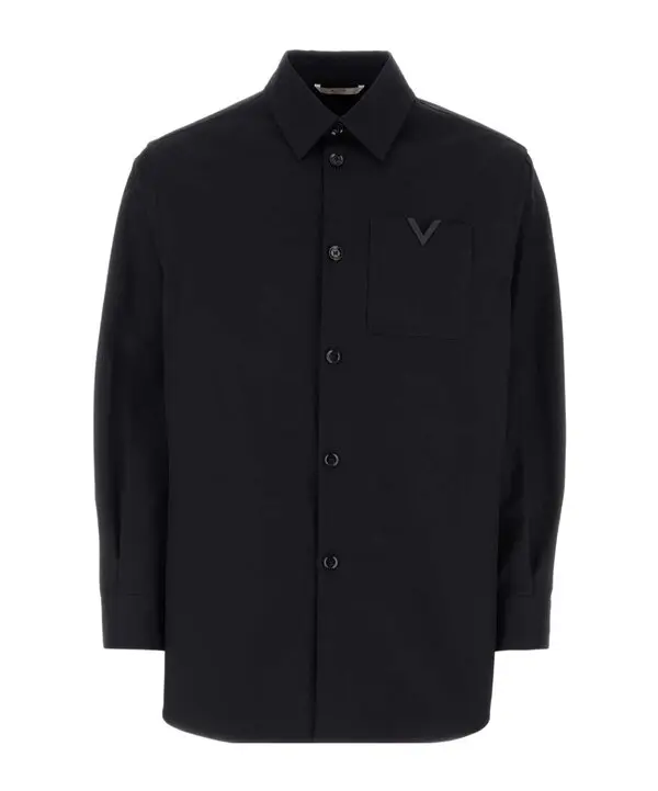 Valentino Garavani Vlogo Plaque Straight Hem Shirt