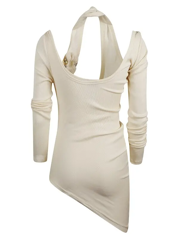 JEAN PAUL GAULTIER Ribbed Twisted Halter Top