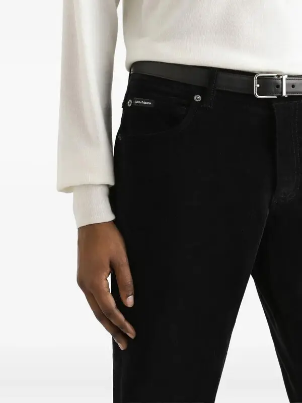Dolce & Gabbana Logo Plaque Corduroy Trousers