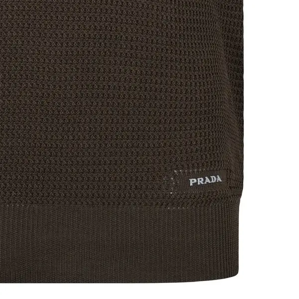 Prada Short-sleeved Knitted Polo Shirt