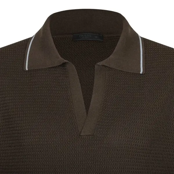 Prada Short-sleeved Knitted Polo Shirt