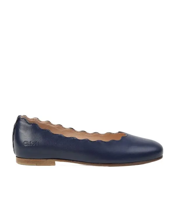 Chloé Round Head Flat With Scalloped Edges