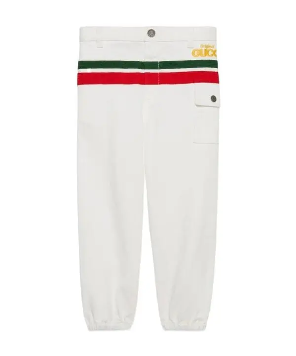 Gucci Original Tapered Jeans With Embroidered Logo And Stripe Details