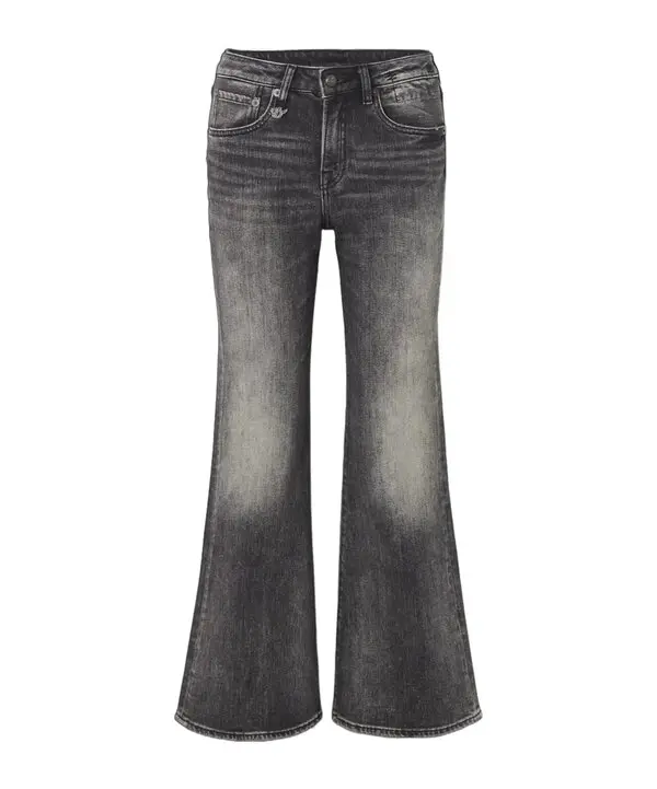 R13 Flare Leg Jeans With Belt Loops - Black