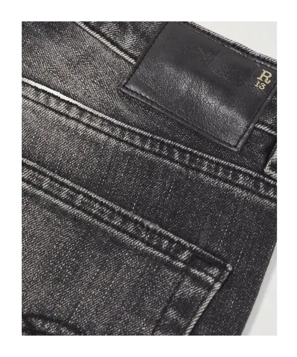 R13 Flare Leg Jeans With Belt Loops - Black