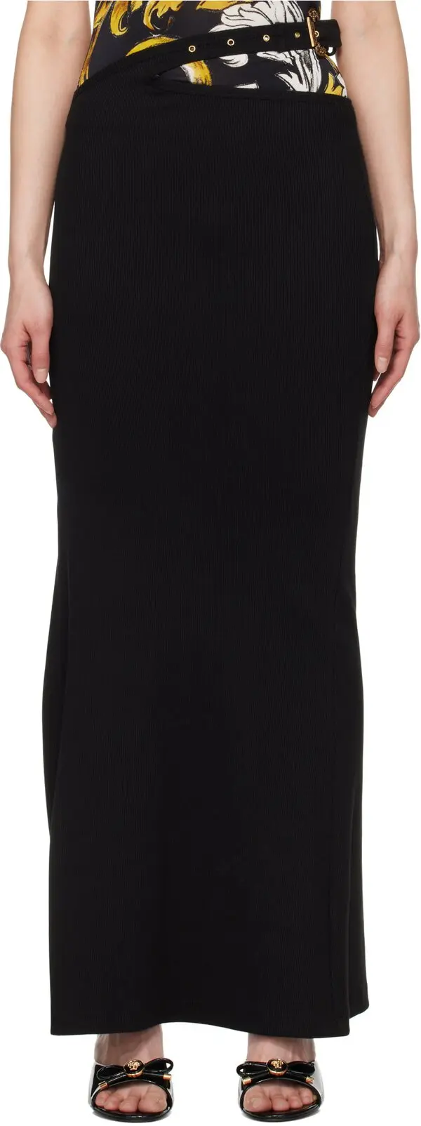 Versace Asymmetrical Belted Skirt