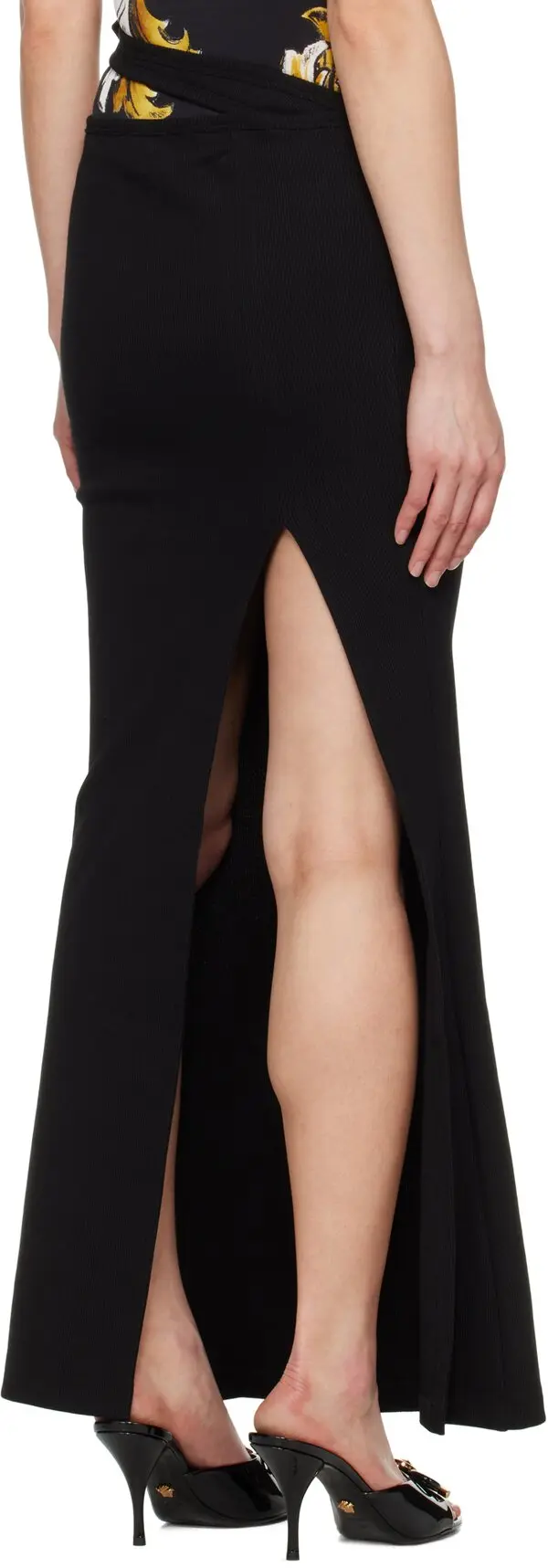 Versace Asymmetrical Belted Skirt