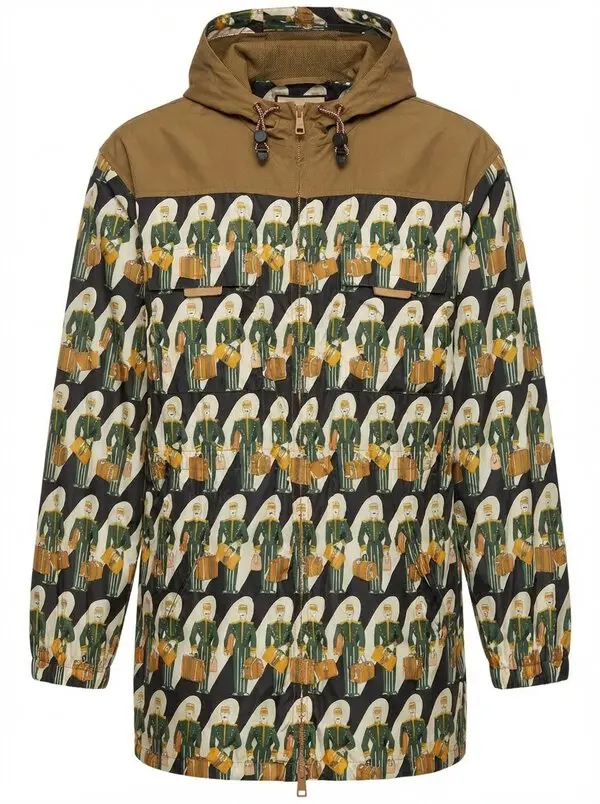 Gucci Graphic Print Zip-up Hooded Coat