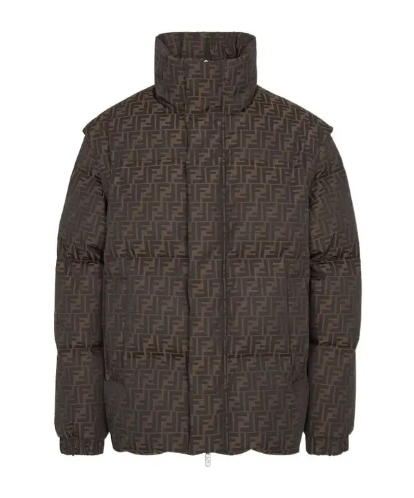 Fendi Ff Jacquard Puffer Jacket