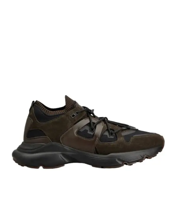 TOD'S Sock Sneakers In Suede And Technical Knit - Black