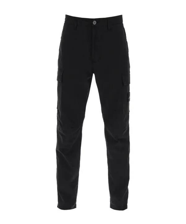 Stone Island Work Casual Pants With Logo Badge