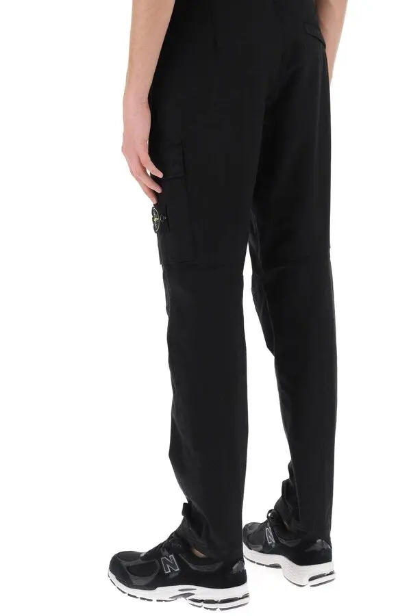 Stone Island Work Casual Pants With Logo Badge
