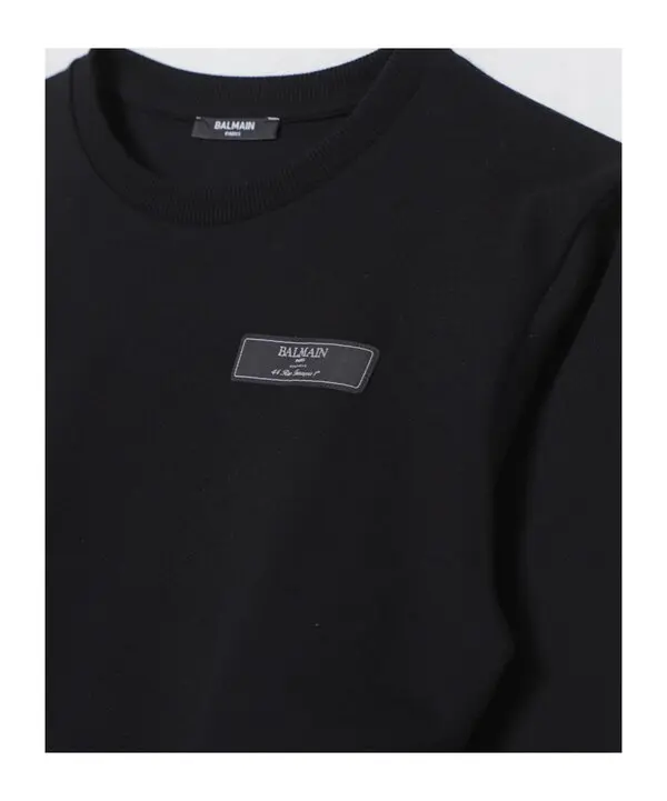Balmain Logo Tag Crewneck Sweatshirt