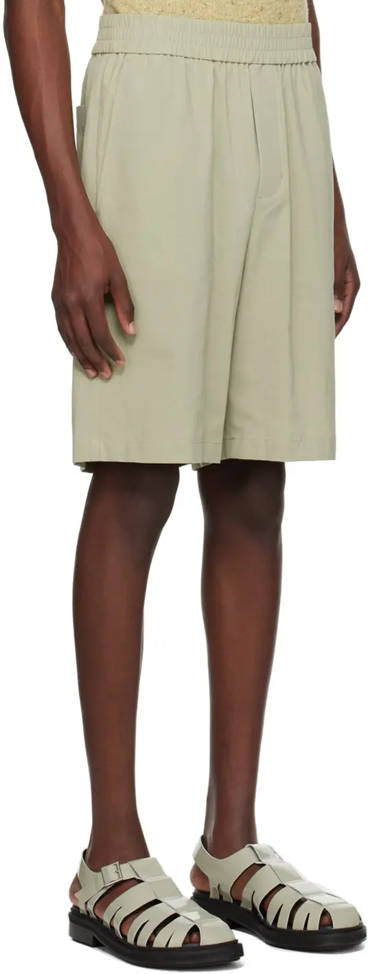 Ami Logo Plaque Bermuda Shorts - Nude